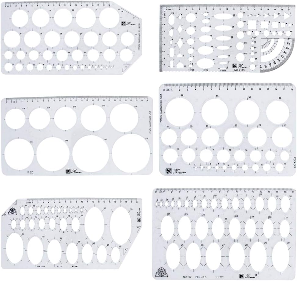 Amazon.com : Utoolmart Geometric Stencils Drawing Templates Measuring ...