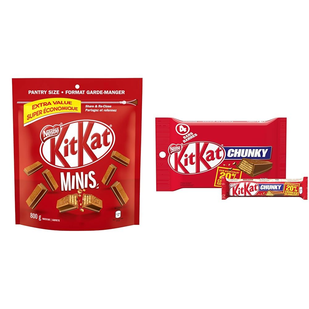 Nestlé Kitkat Minis Pantry Size Pouch, 800 Grams & Nestlé Kitkat Chunky ...