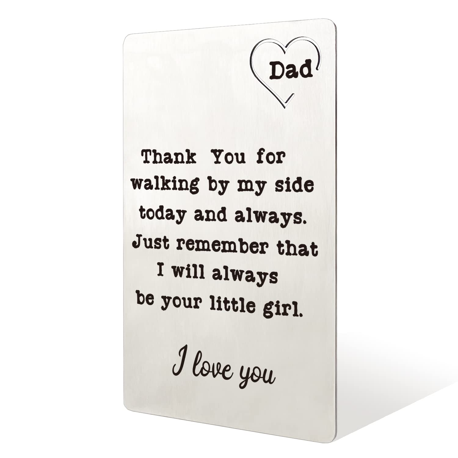 WINOESHE Fathers Day Gift for Dad Engraved Wallet Insert Card, Thank ...