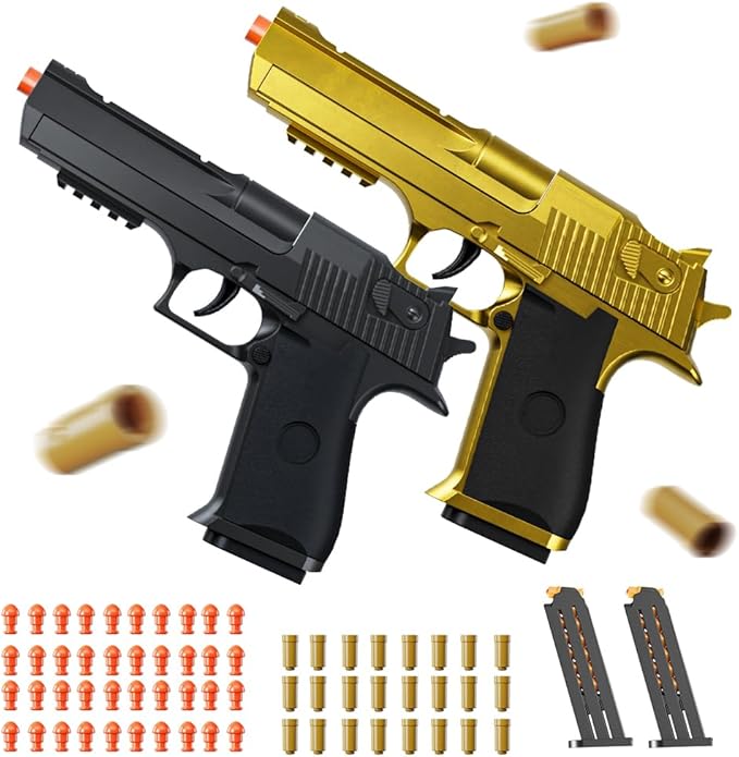Amazon.com: 2 Pack Shell Ejecting Toy Gun - Semi-Automatic Handgun with ...