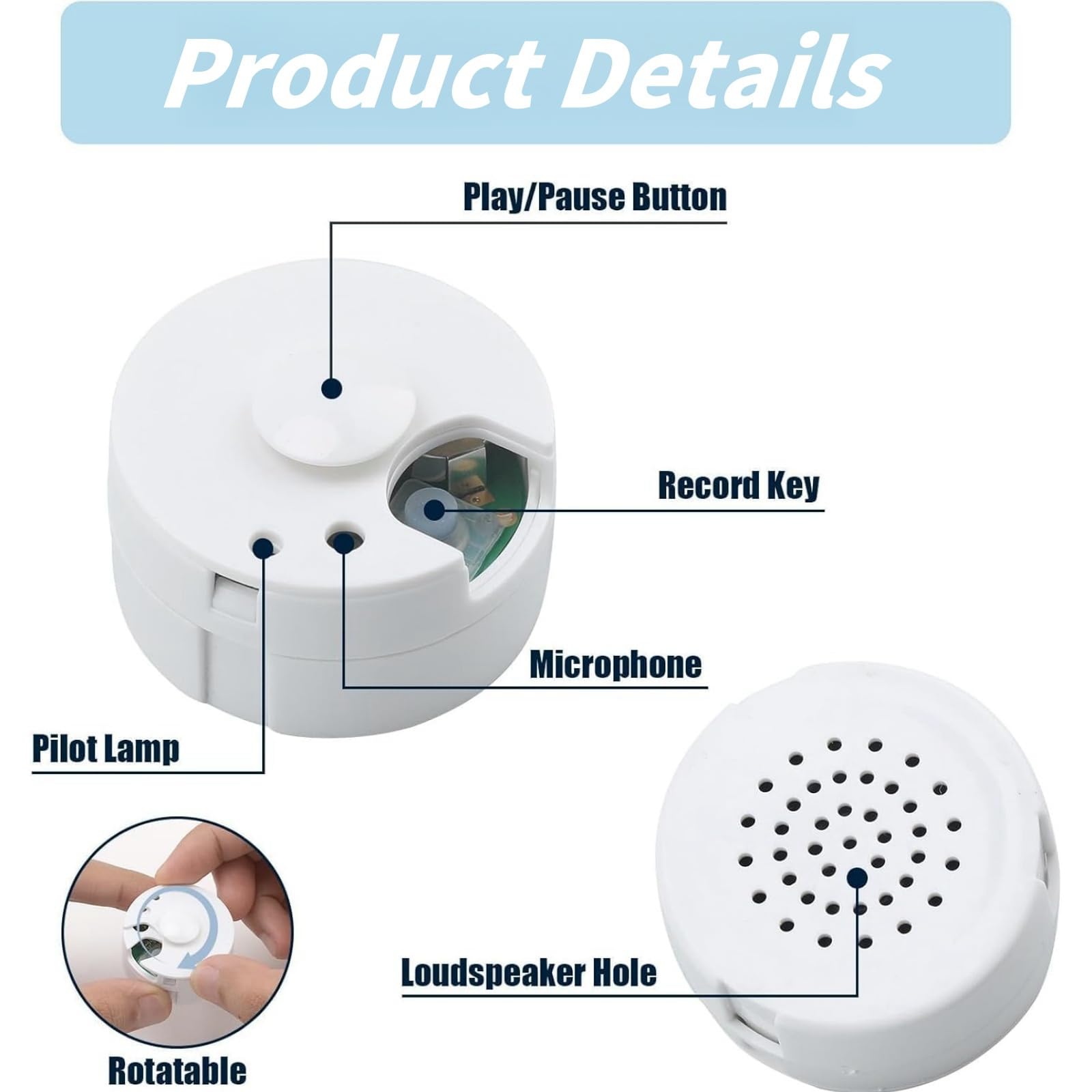 ChengJin Mini Voice Recorder for Teddy Bears, Heart Shaped, 30 Seconds ...