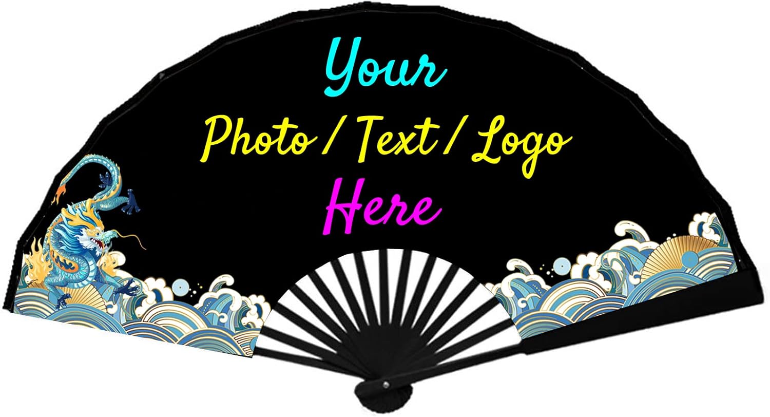 Amazon.com: Inmyron Custom Folding Fan With Your Design,Personalized ...