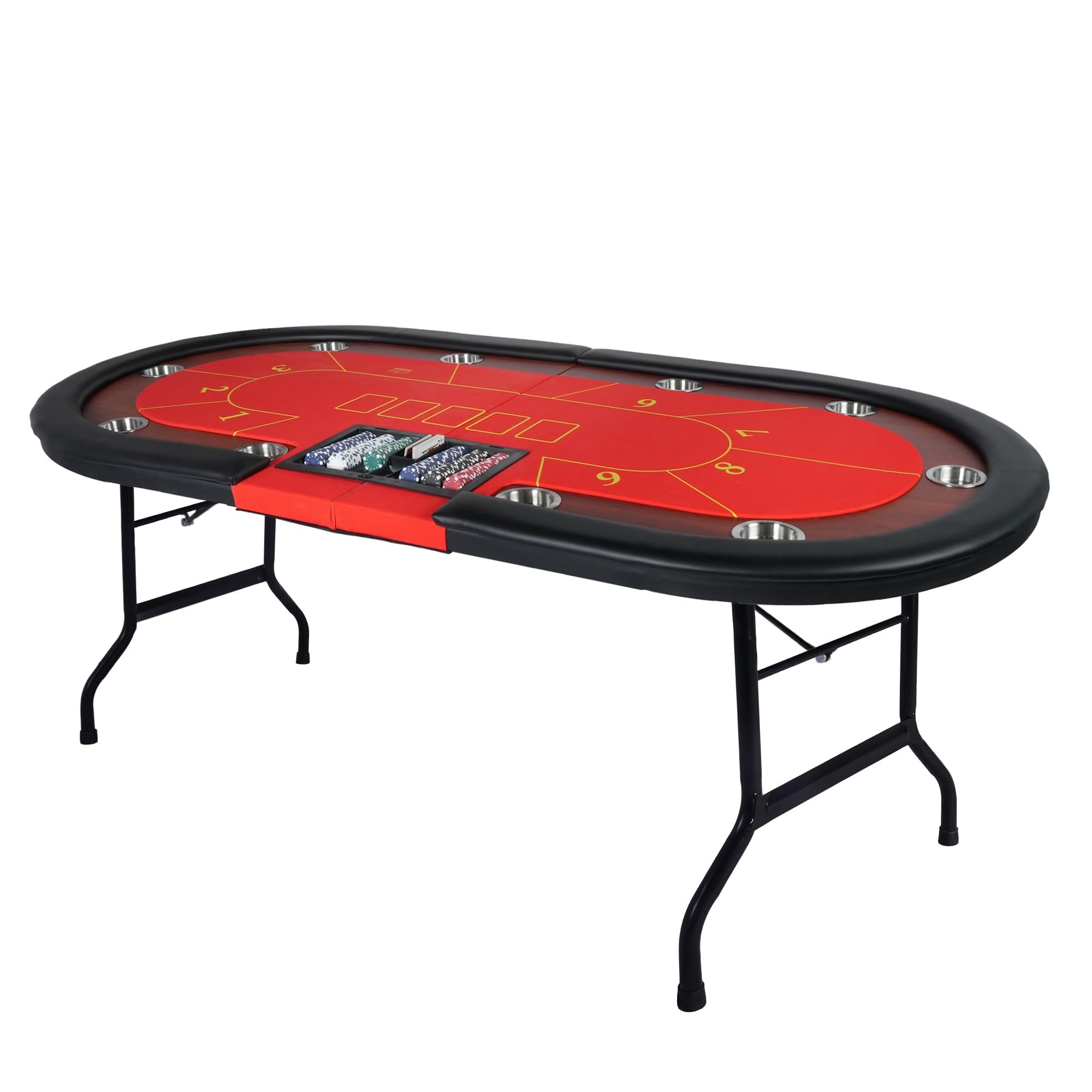Amazon.com: DC DICLASSE Upgrade 84" Folding Poker Table, 10 Players ...