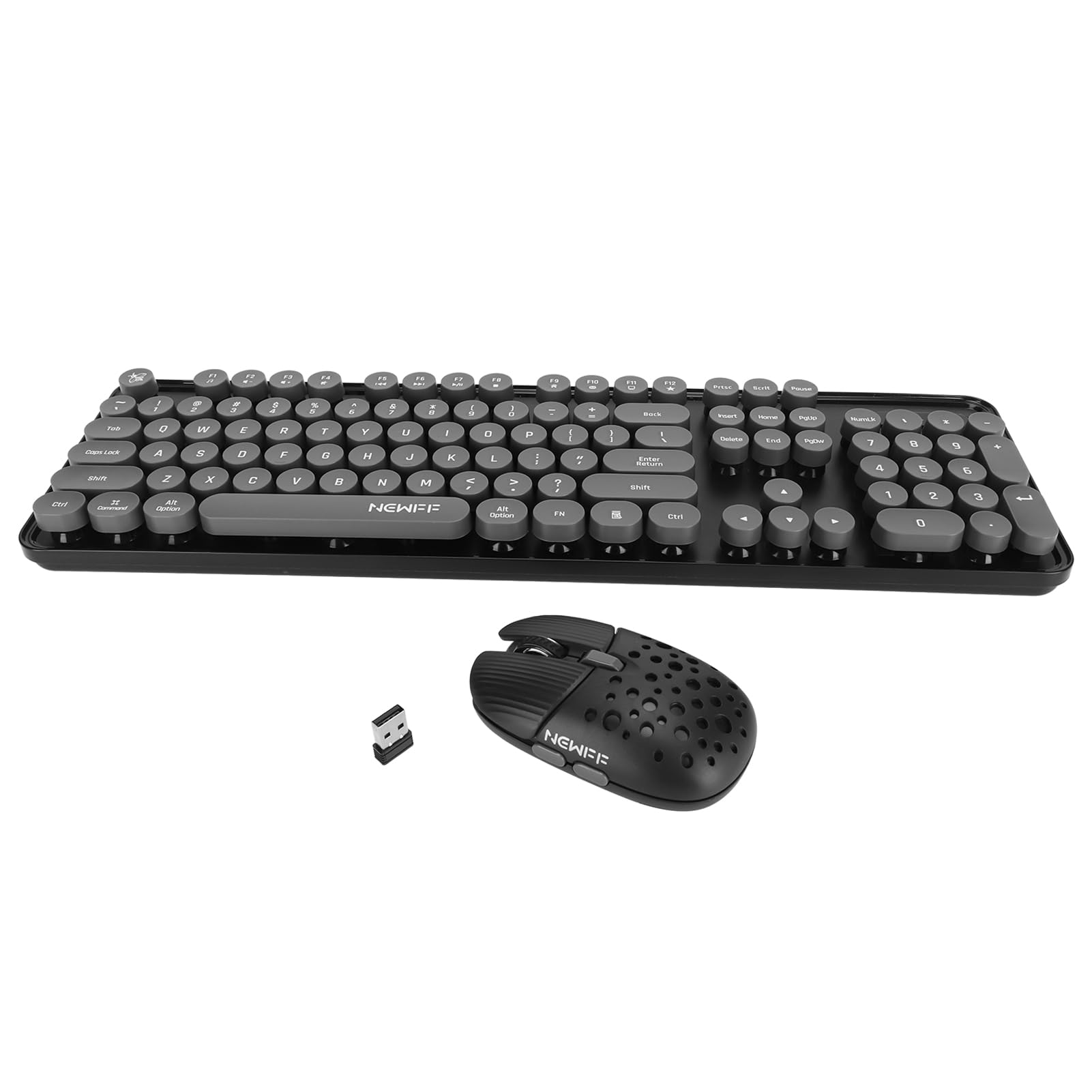 Amazon.com: Wireless Keyboard and Mouse Combo, 104 Keys Retro Round ...