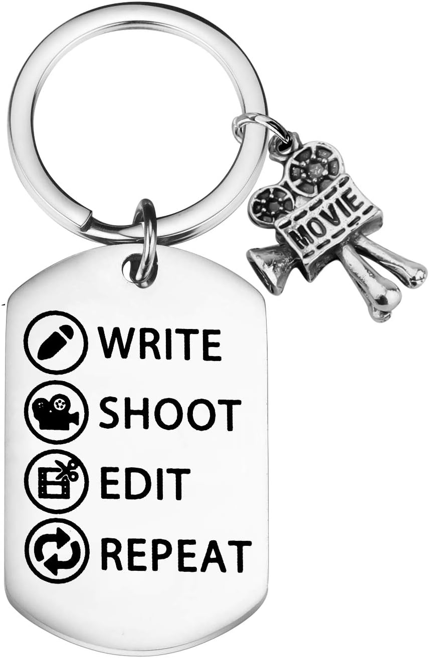 PLITI Filmmaker Keychain Movie Camera Charm Film Director Gifts ...