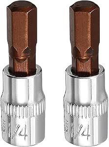 2PCS Juttzzei Hex Bit Socket, 1/4" Drive x H7 (7mm) Allen Key Socket ...