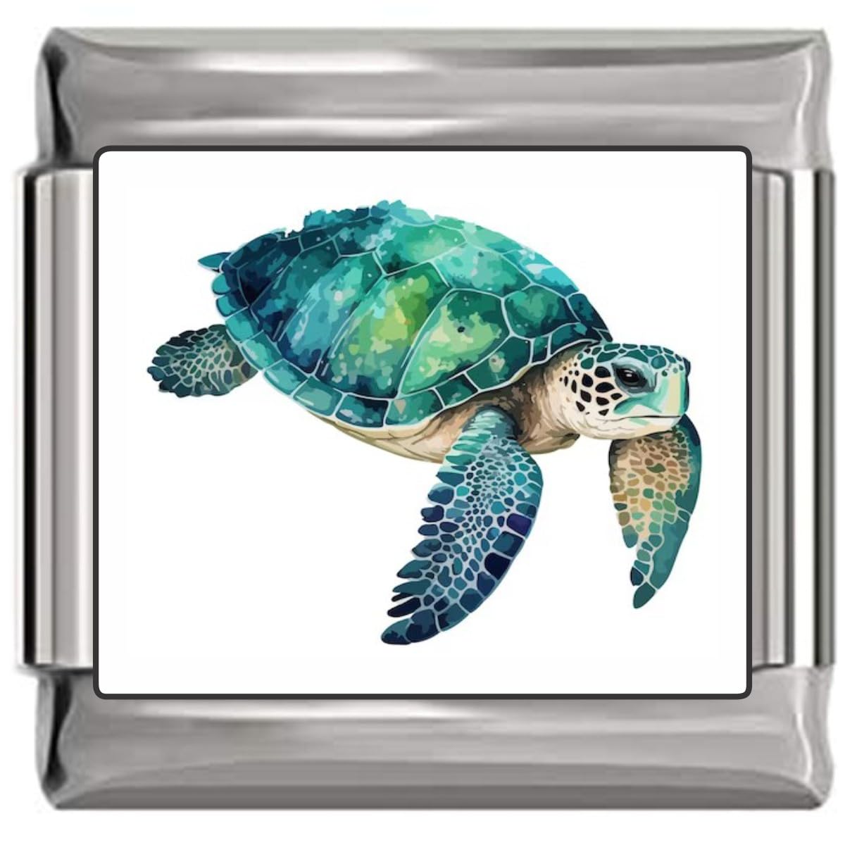 Amazon.com: Swimming Ocean Sea Turtle Italian Charm: Clothing, Shoes ...