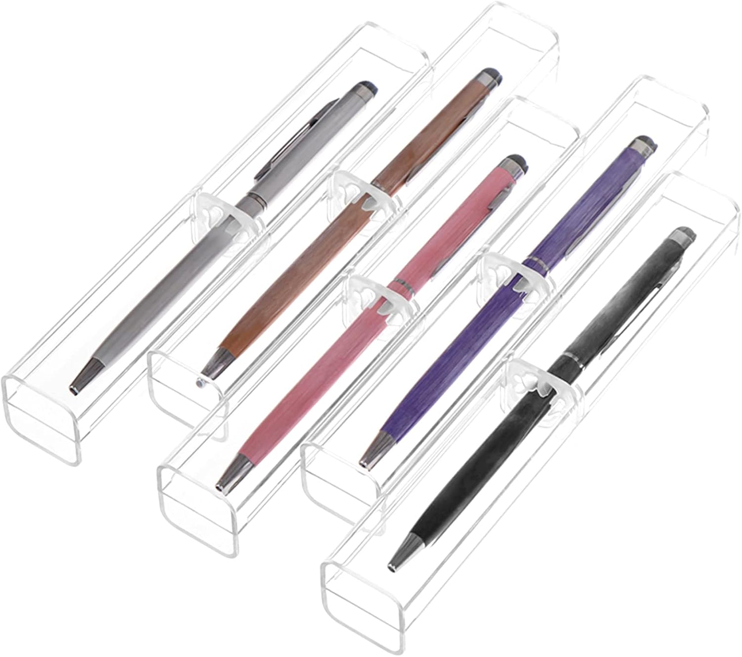 AMJKEJI 15 Pcs Pen Gift Boxes Empty Plastic Pencil Case Transparent ...