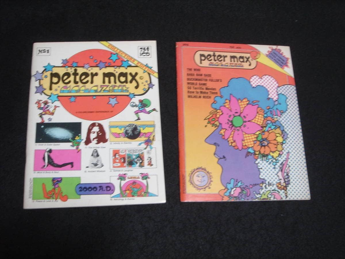 Amazon.co.jp: 珍品洋雑誌編集長：ピーターマックス創刊号+第2号の2冊セット『Peter Max Magazine』1970年来 ...
