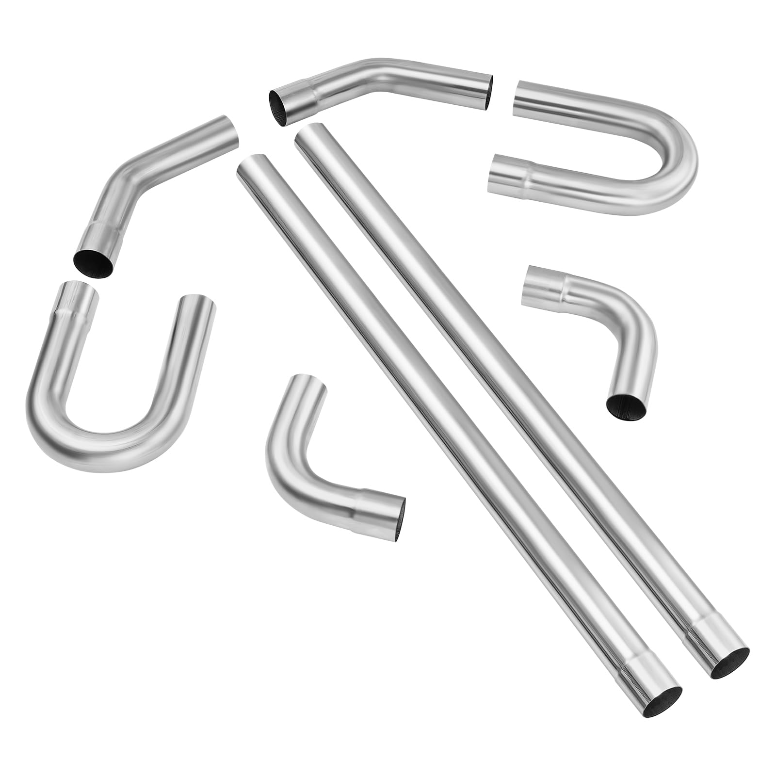 VEVOR Exhaust Kit, 8 Pieces, DIY Universal Galvanized Steel Exhaust Kit ...