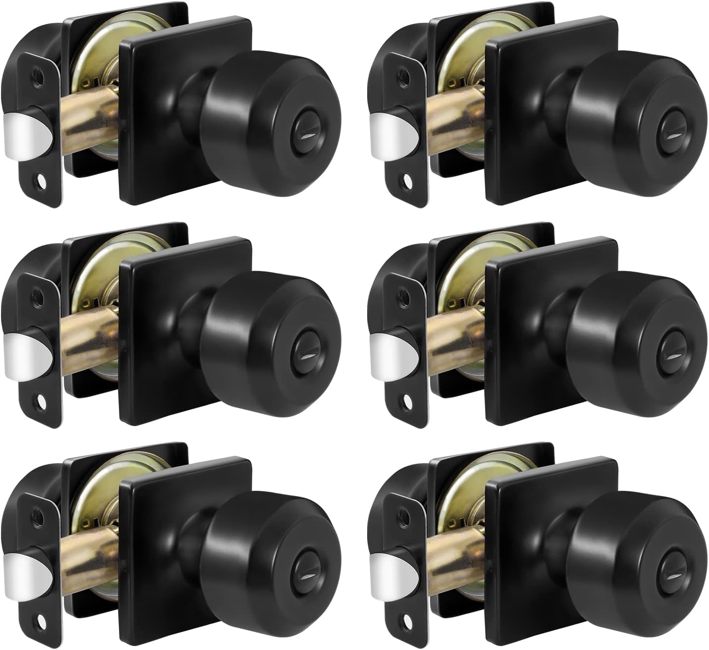 Probrico (6 Pack Matte Black Privacy Locks, Keyless Interior Bed/Bath ...