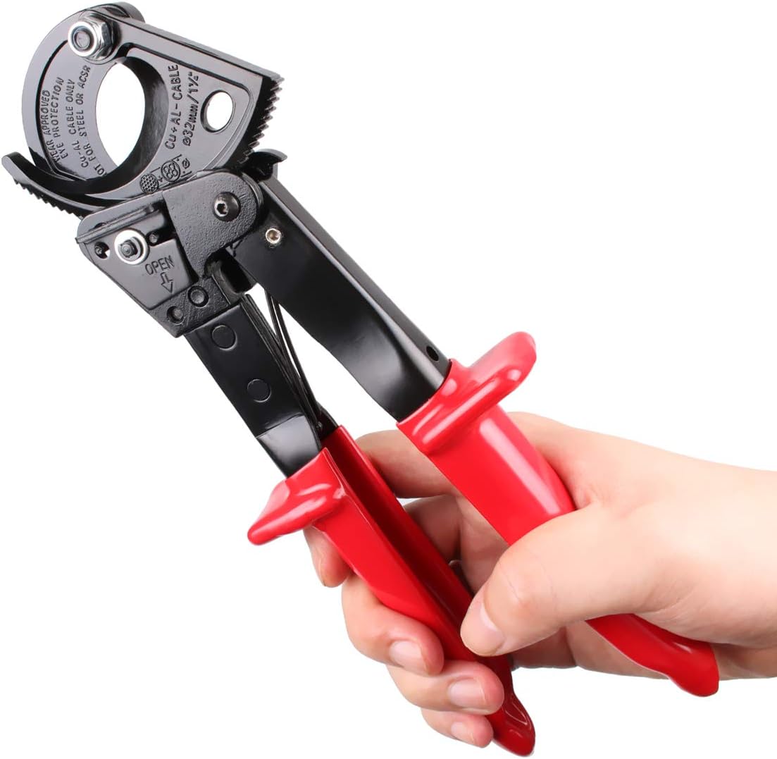 Knoweasy Cable Cutter and Ratchet Wire Cutter Works for Aluminum and ...