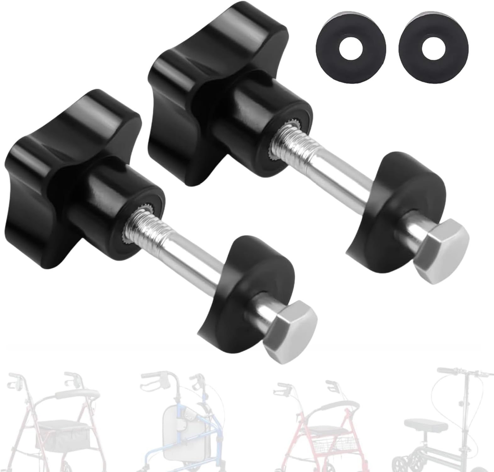 Amazon.com: Fvokle 2 Sets Rollator Walker Replacement Knobs for Rolling ...