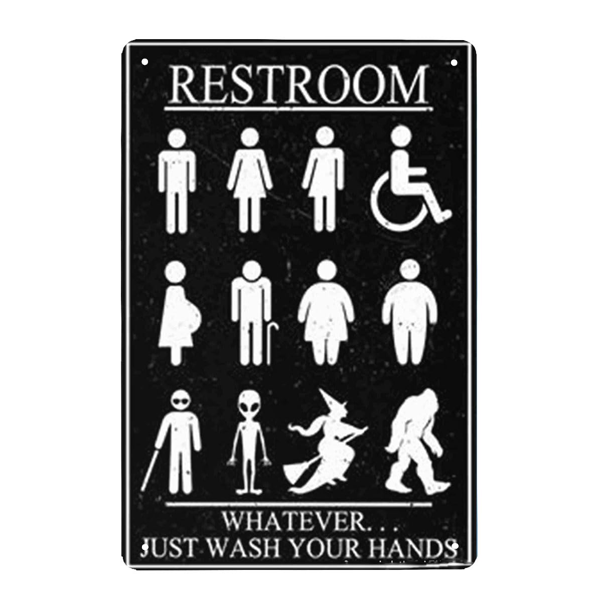 Amazon.com: Funny Restroom Sign Whatever Just Wash Your Hands Style ...