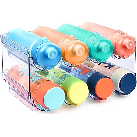 Amazon.com: Water Bottle Organizer, 2 Packs Stackable Plastic Water ...