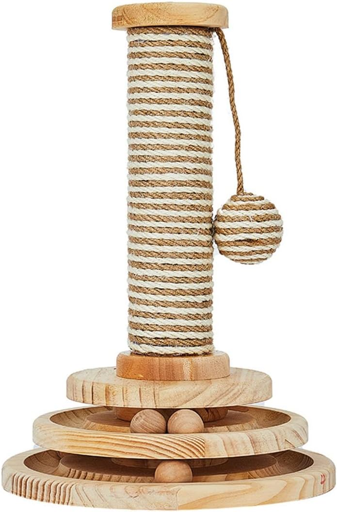 Amazon.com : Cat Scratching Post Cat Scratcher Toy Wooden Two-Layer Cat ...