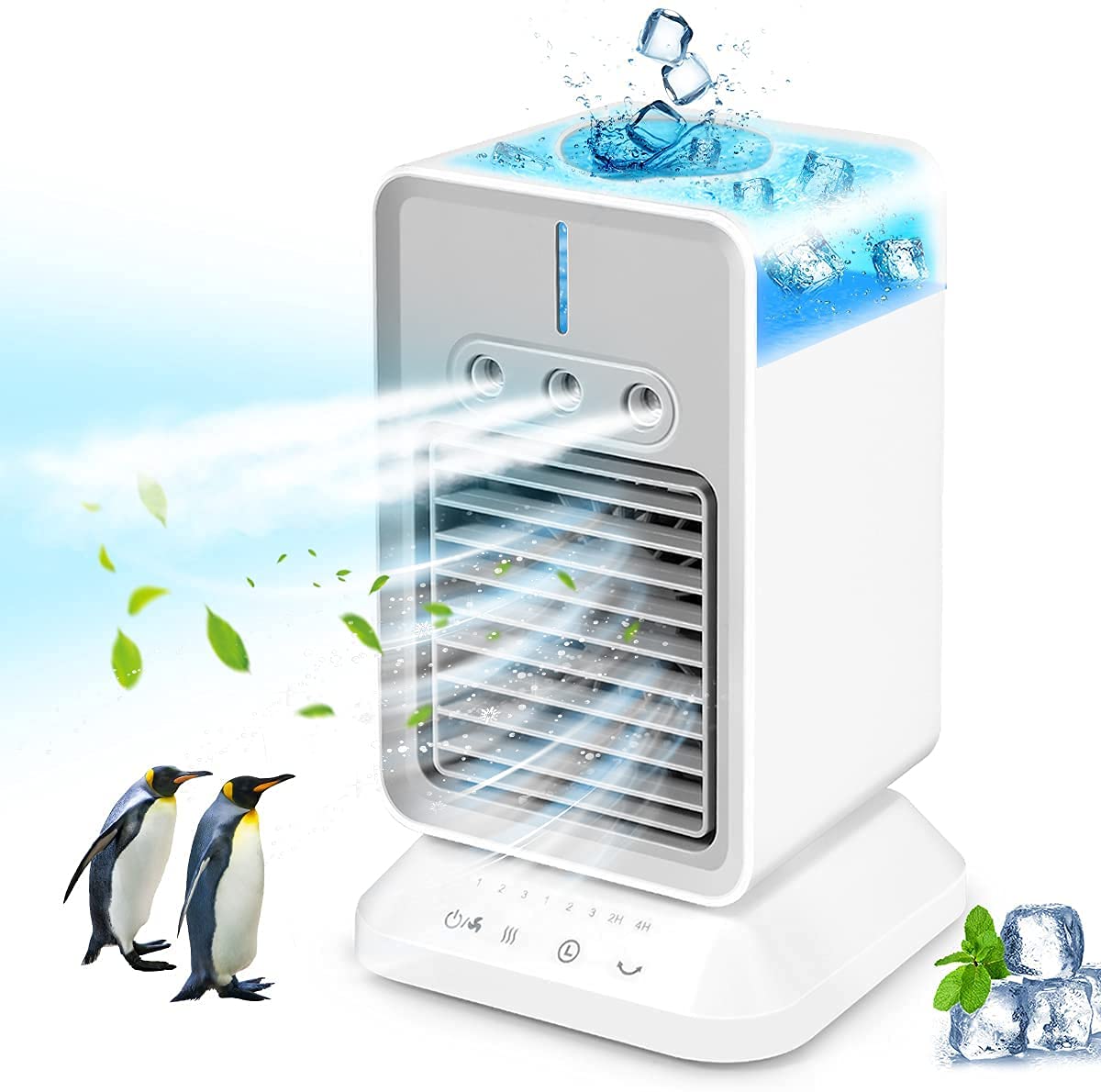 Portable Air Conditioner, 2000mAh Rechargeable Atomization Fan ...