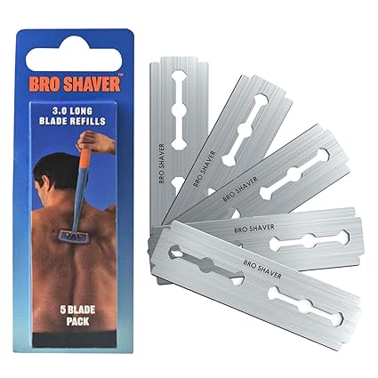 Amazon.com: BroShaver Double-Edge Back Hair Shaver Razor Blades, Extra ...