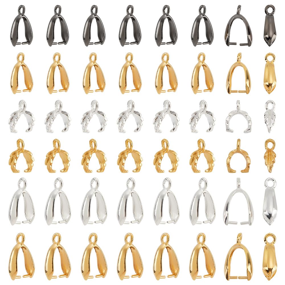 Amazon.com: NBEADS 120 Pcs 6 Styles Brass Pendant Pinch Bails, Ice Pick ...
