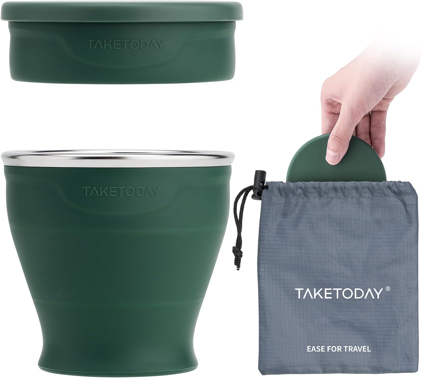 Amazon.com : TakeToday Collapsible Travel Cup 8 oz - Silicone Foldable ...