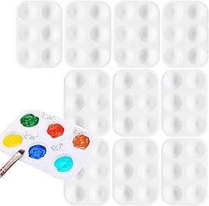 10pcs Paint Mixing Palette Tray,Paint Tray Palettes,Plastic Rectangular ...