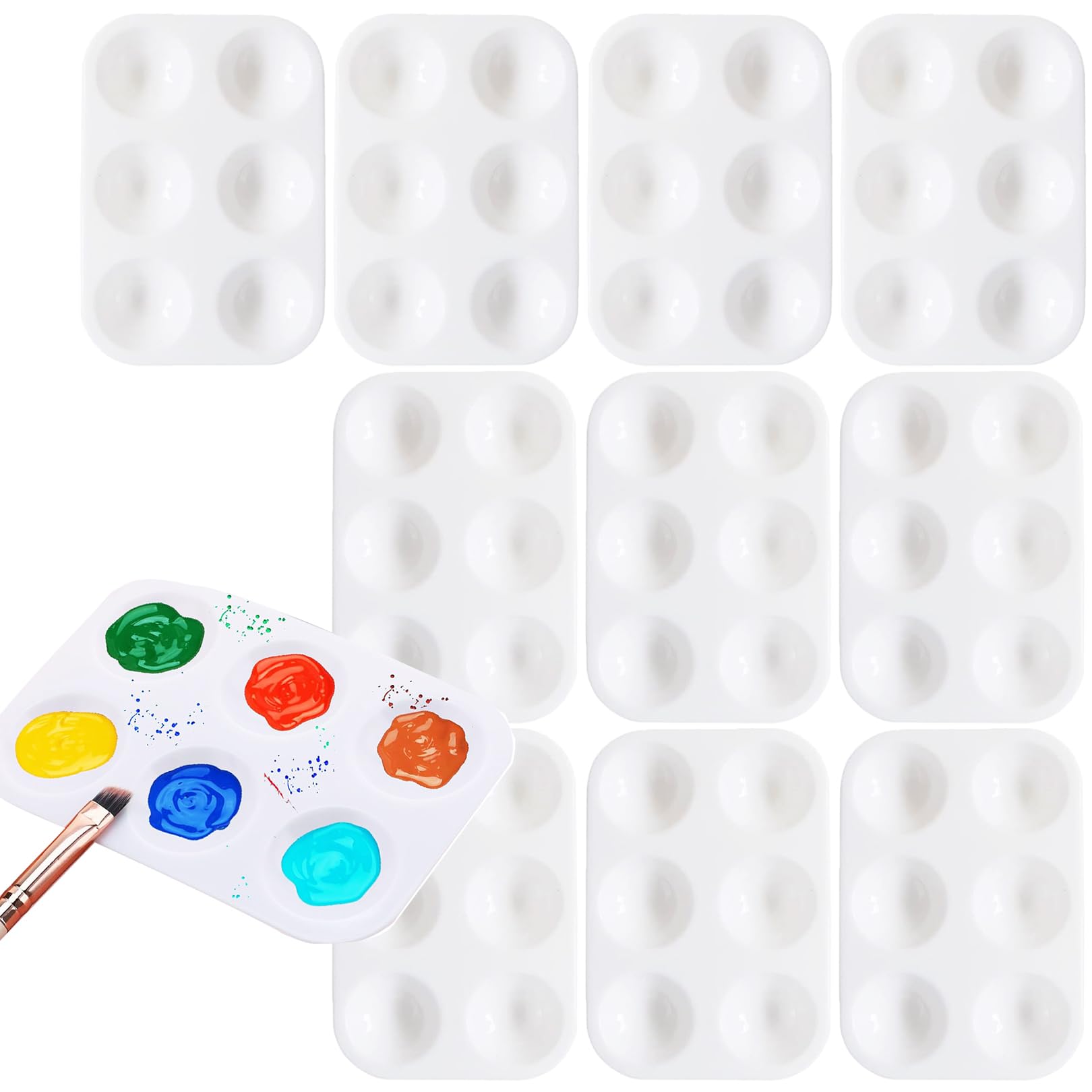10pcs Paint Mixing Palette Tray,Paint Tray Palettes,Plastic Rectangular ...