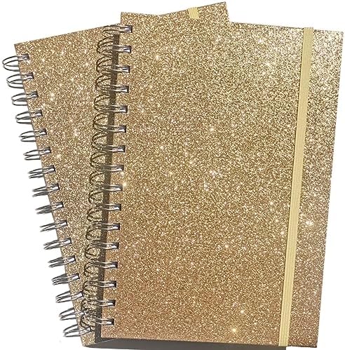 Spiral Notebook, Hardcover Glitter Spiral Journals, College Ruled ...