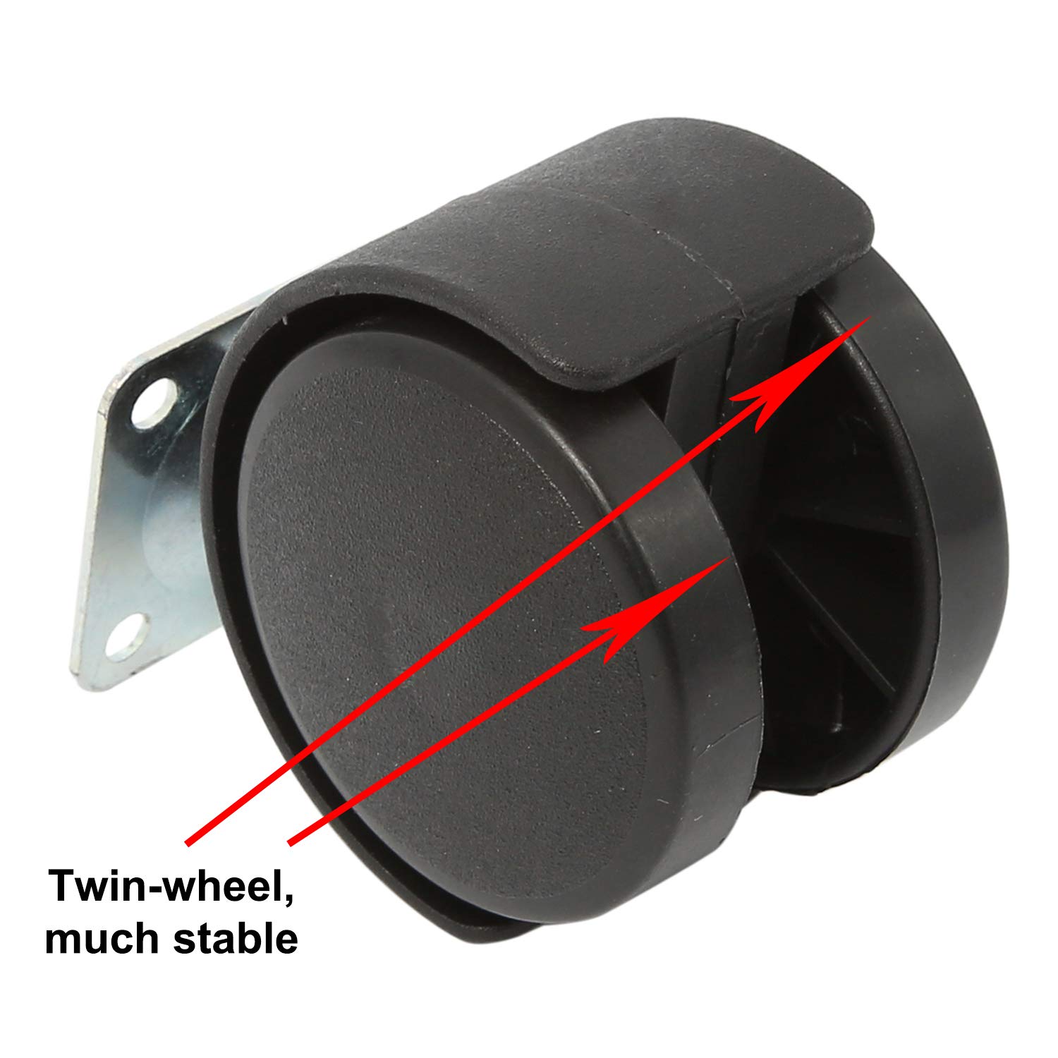 Snapklik.com : Homend 4 Pack 2 Inch Plastic Casters, Black Nylon ...