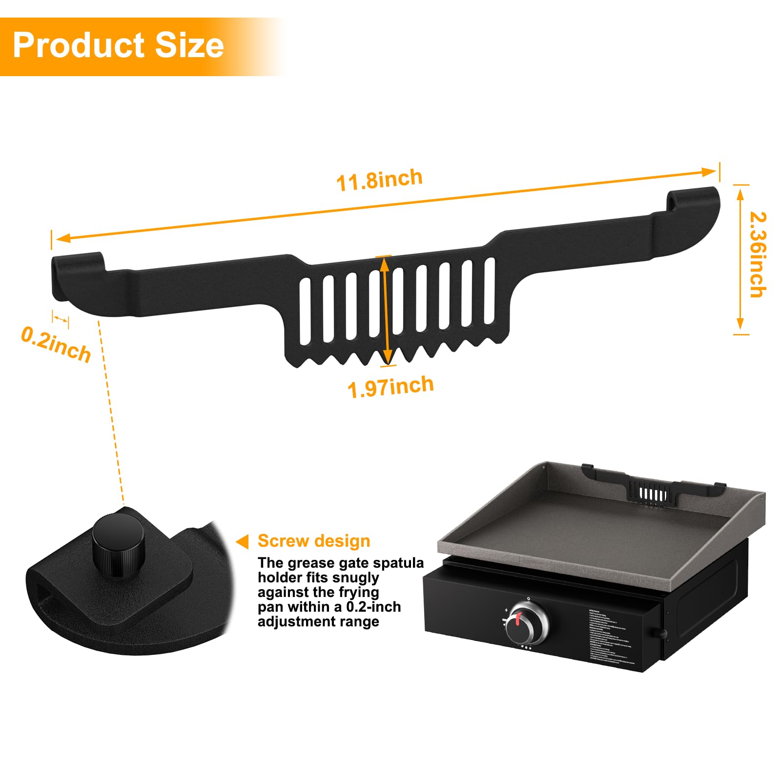 Snapklik.com : Grease Gate Spatula Holder For Blackstone Griddle,11.8 ...
