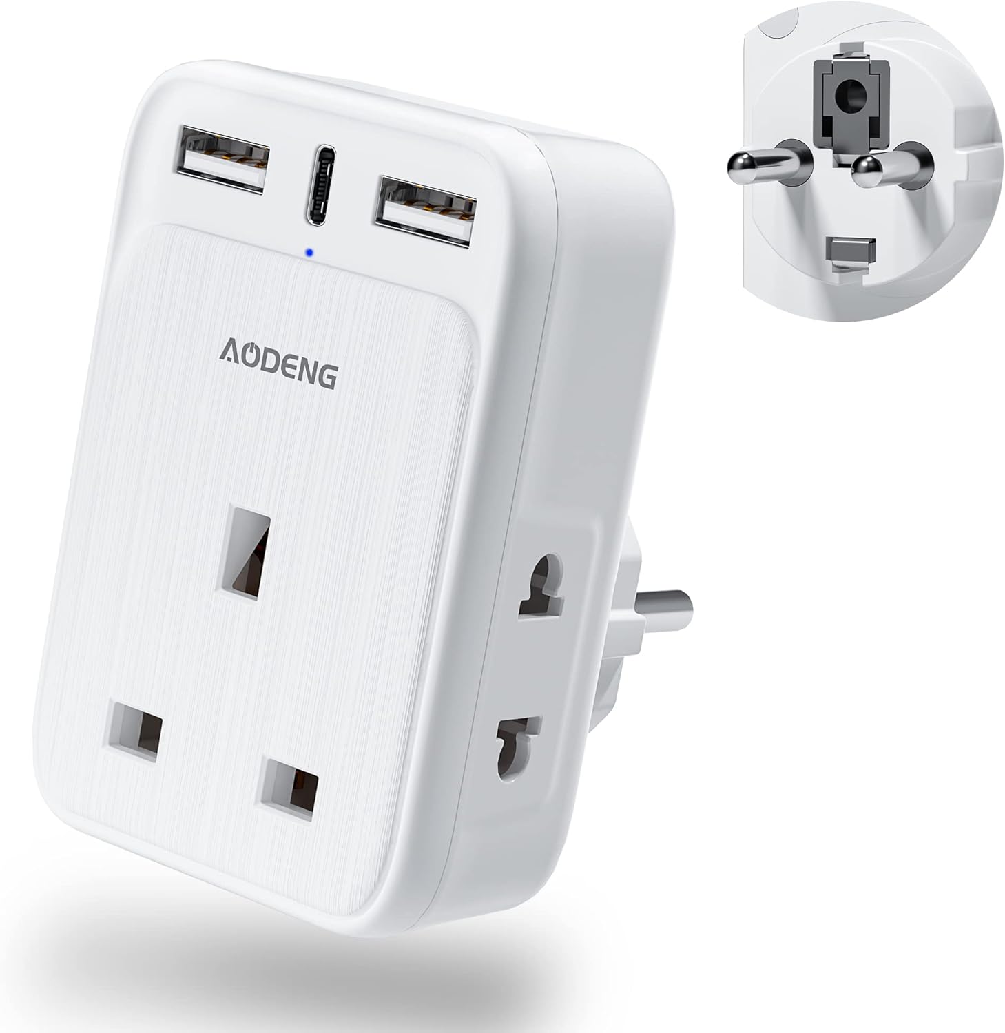 European to UK Plug Adaptor, UK to EU Travel Adapter with 3 USB Ports ...