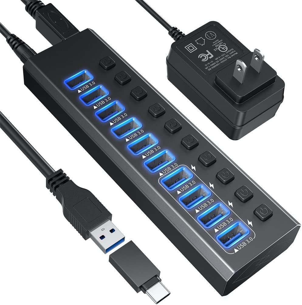 Amazon.com: ZCMEB Aluminum 10-Port USB3.0 Docking Station ...