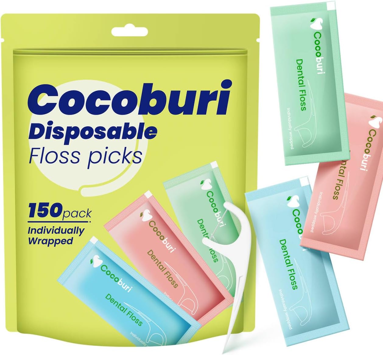 Amazon.com: Individually Wrapped Dental Floss Picks-Disposable Floss ...