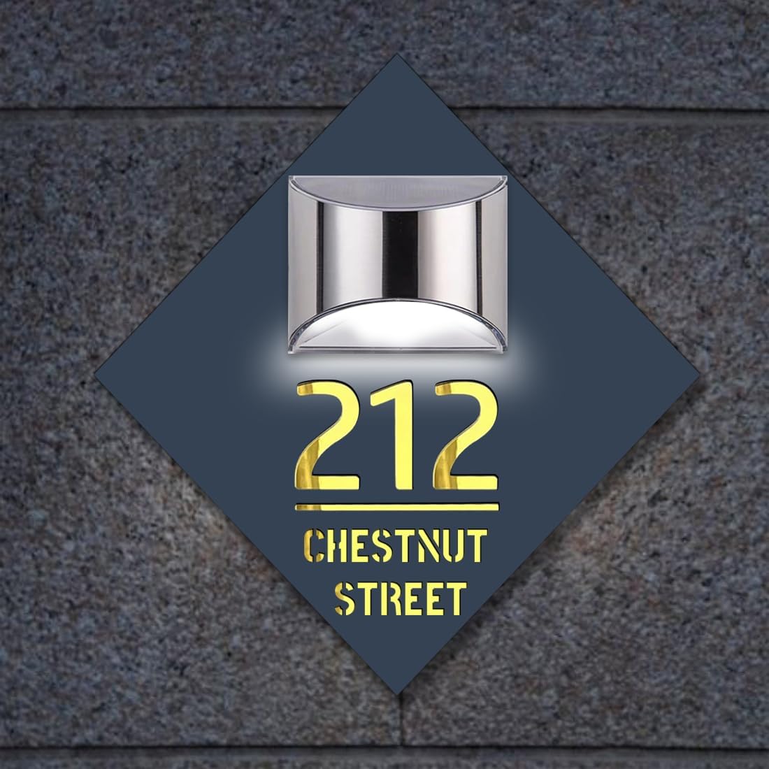 Amazon.com: Personalized Solar Address Sign Lighted House Numbers for ...