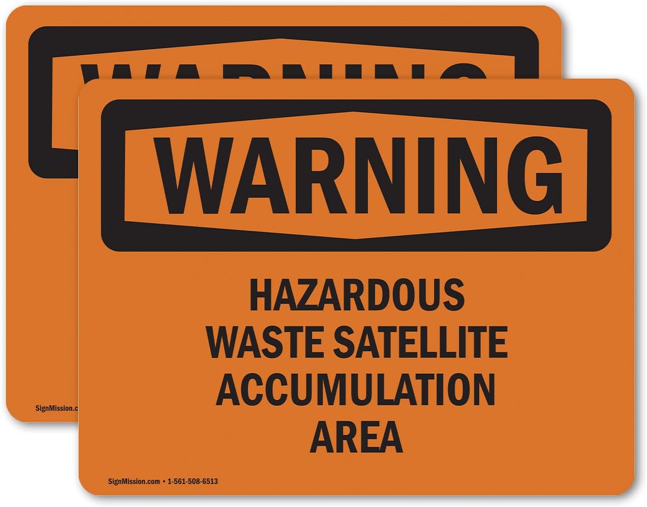 Amazon.com: (2 Pack) Hazardous Waste Satellite Accumulation Area OSHA ...