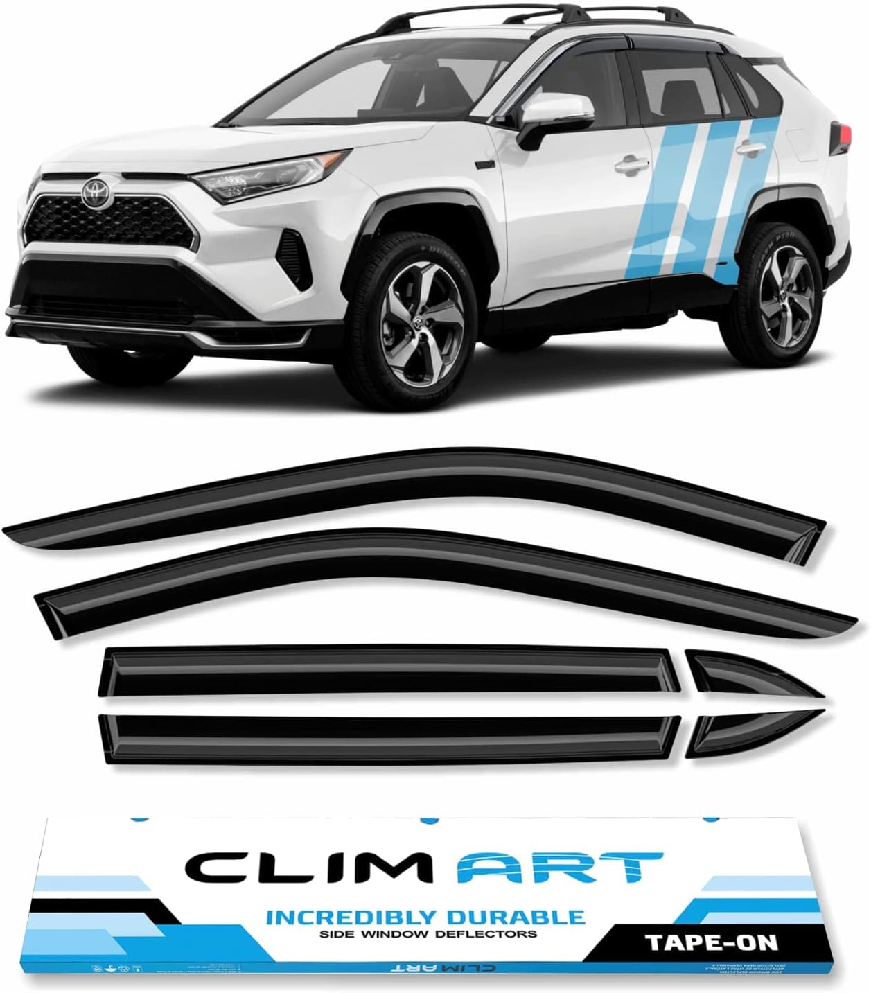 Amazon.com: CLIM ART Incredibly Durable Rain Guards for Toyota RAV4 ...