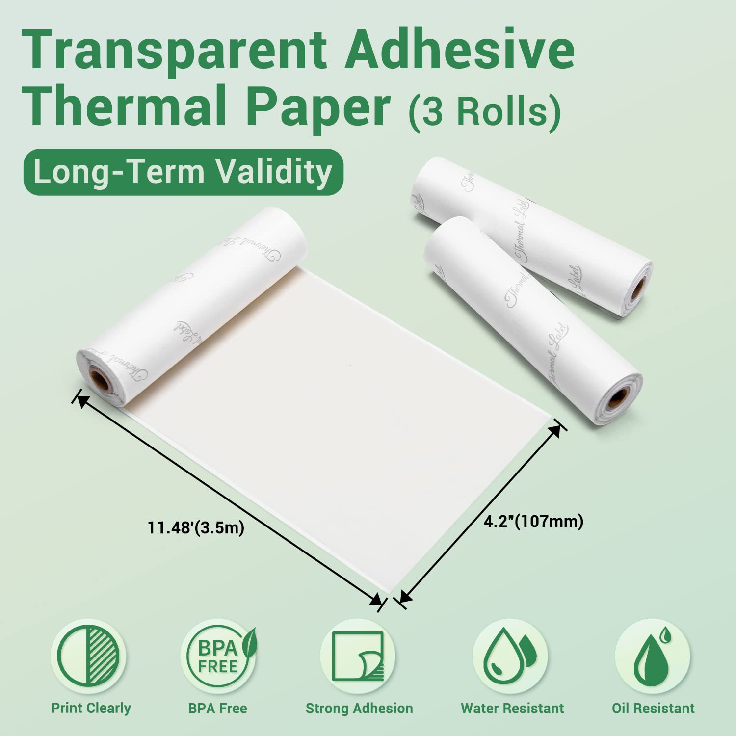 Snapklik.com : Phomemo Adhesive Transparent Thermal Paper, Clear ...