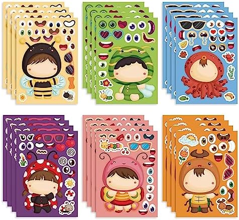 Amazon.com: 24 Sheets Stickers for Kids Make Your Own Sticker Make-a ...