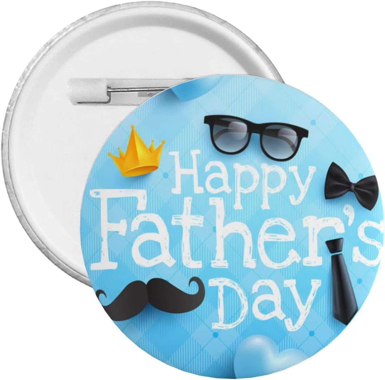 Amazon.com: Happy Father's Day Pins Round Button Brooches Clothes Pin ...