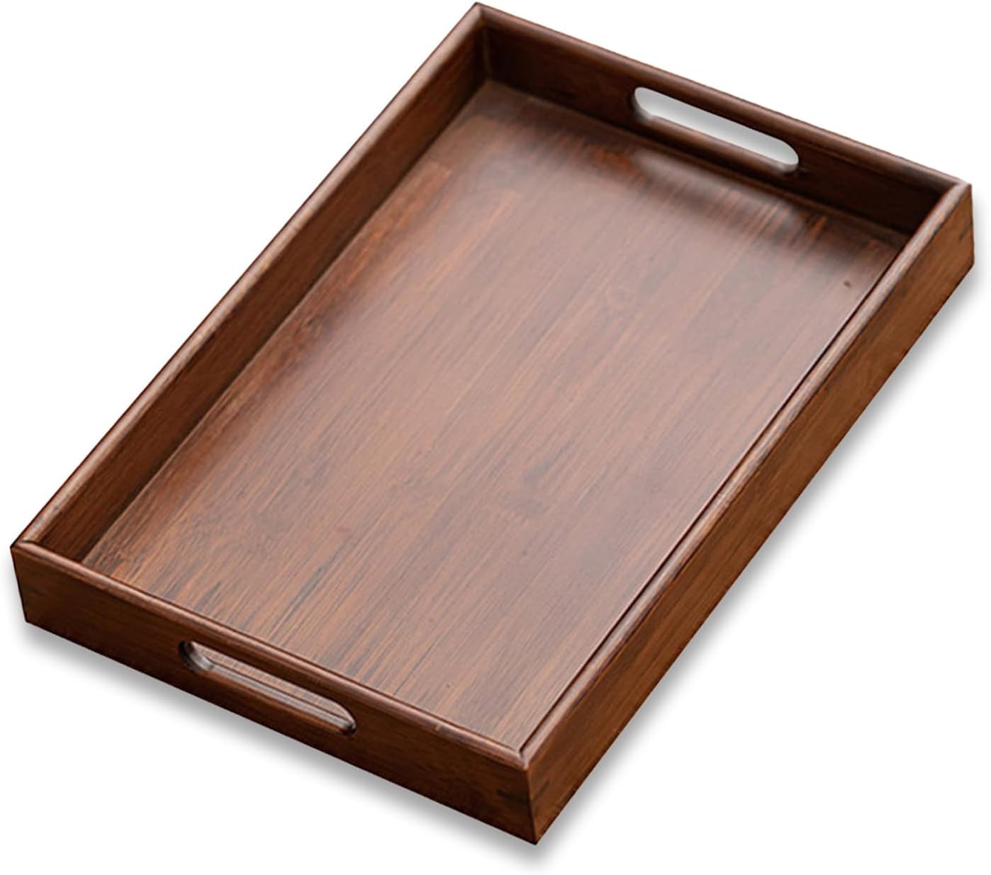 CHONYI Large Walnut Wood Serving Tray with Handles, 40 * 29 * 4.5cm ...