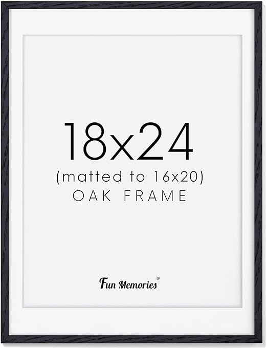 Amazon.com - 18x24 Picture Frame in Black, Natural Oak Wood Black ...