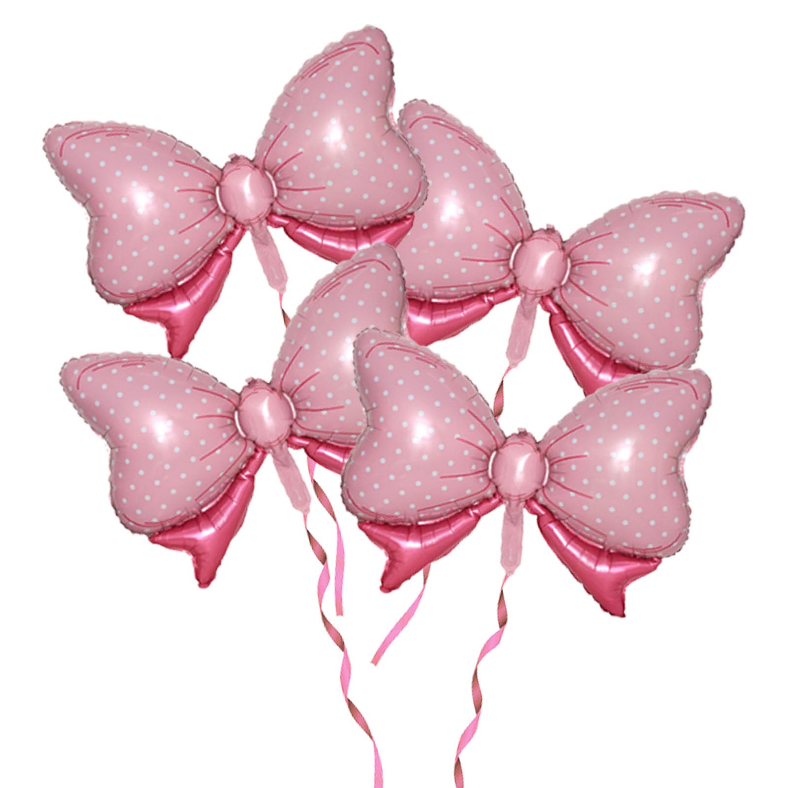 Amazon.com: GLASNES 4 Pieces Pink Balloon Jumbo Bow Foil Balloon Polka ...