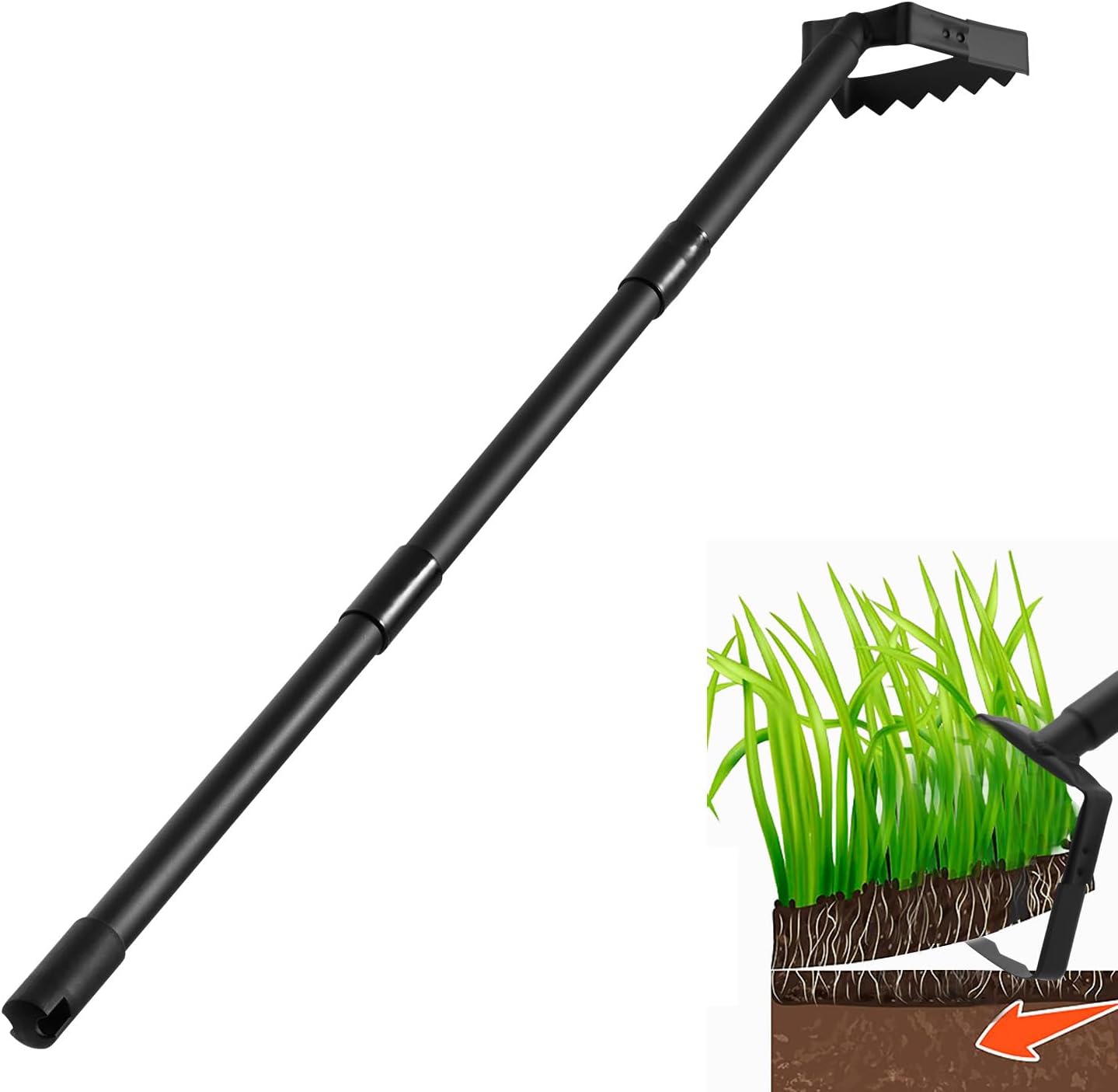 Amazon.com : Hoe Garden Tool Long Handle, 31-60 Inch Long 1.1 Inch ...