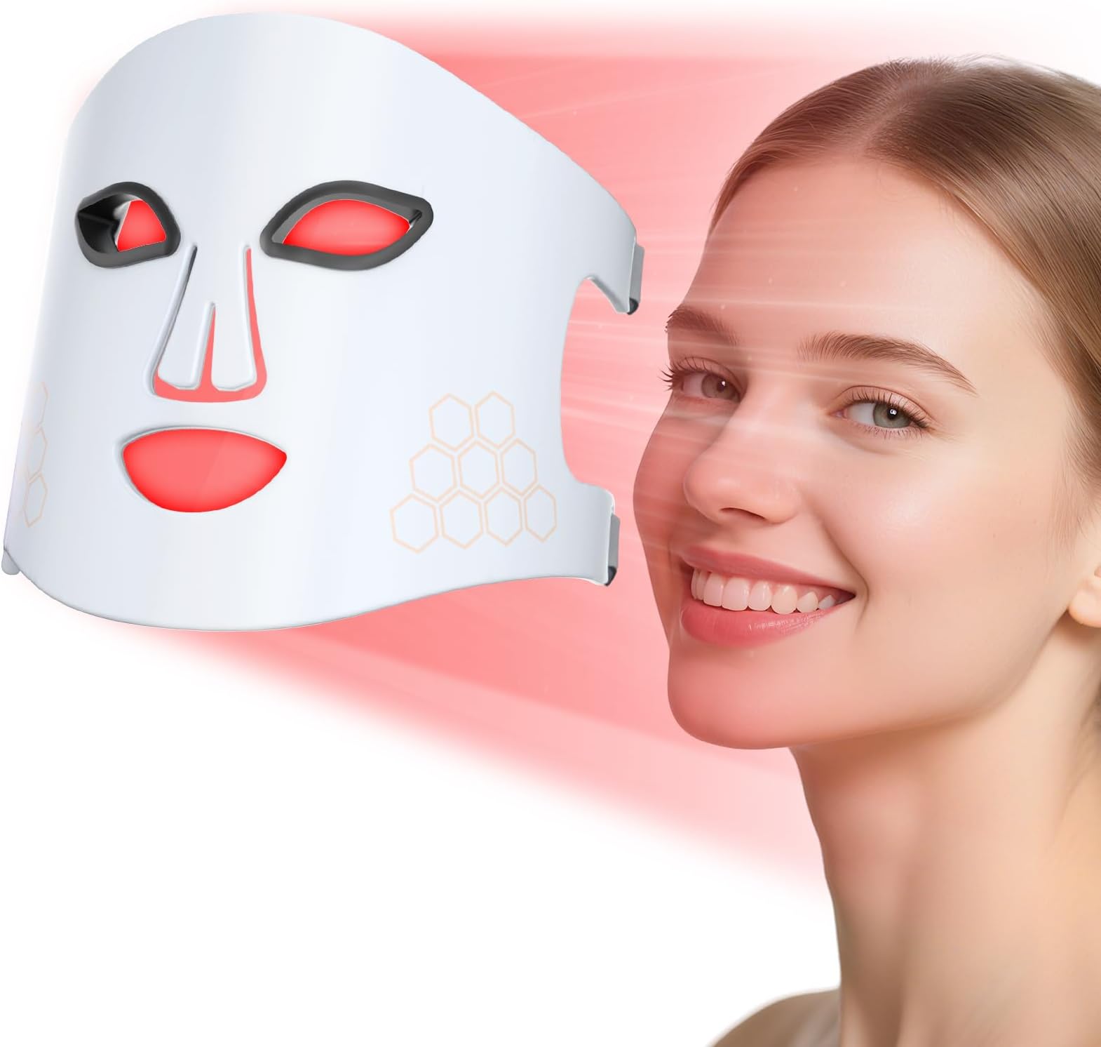 Amazon.com : Lovsheme Red Light Therapy Mask for Face - 3 Light Modes ...