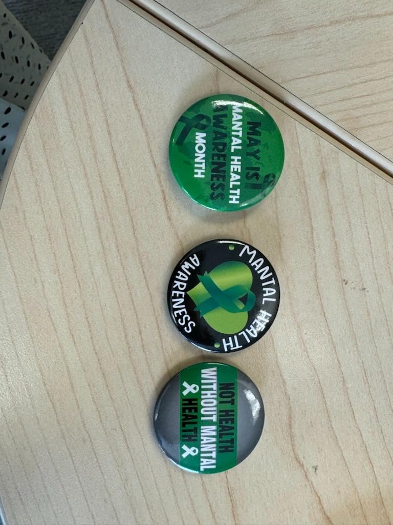 Amazon.com: 100 Pieces Mental Health Buttons Pins Bulk Metal Round ...