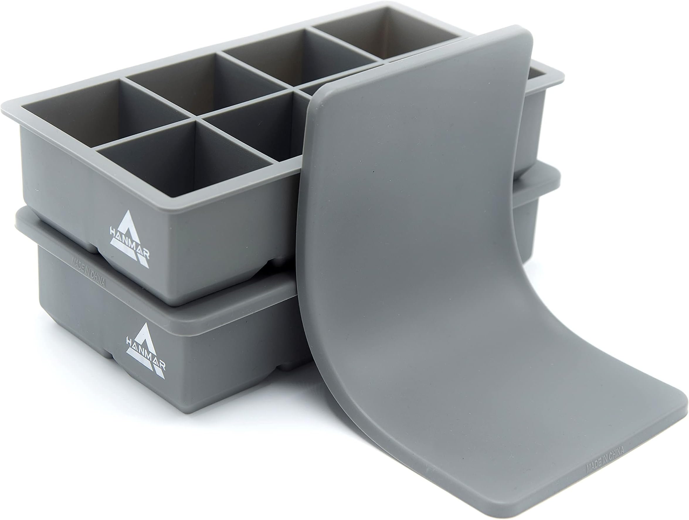 Floe Large ice cube moulds (pack of 2) ice cube tray with lid- Large ...