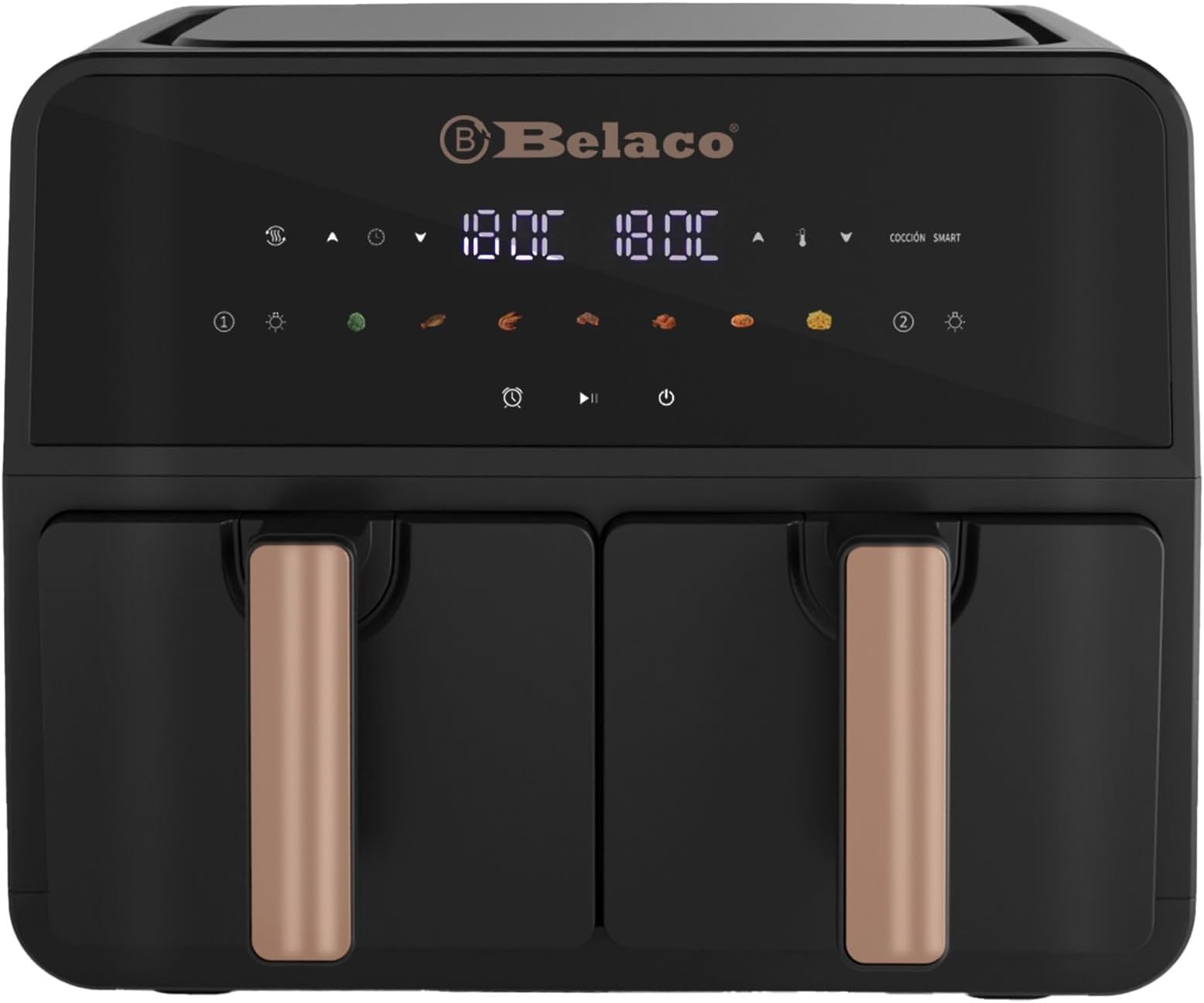 Belaco Air Fryer, 9L Dual Zone, Digital Display, Rapid Air Circulation ...