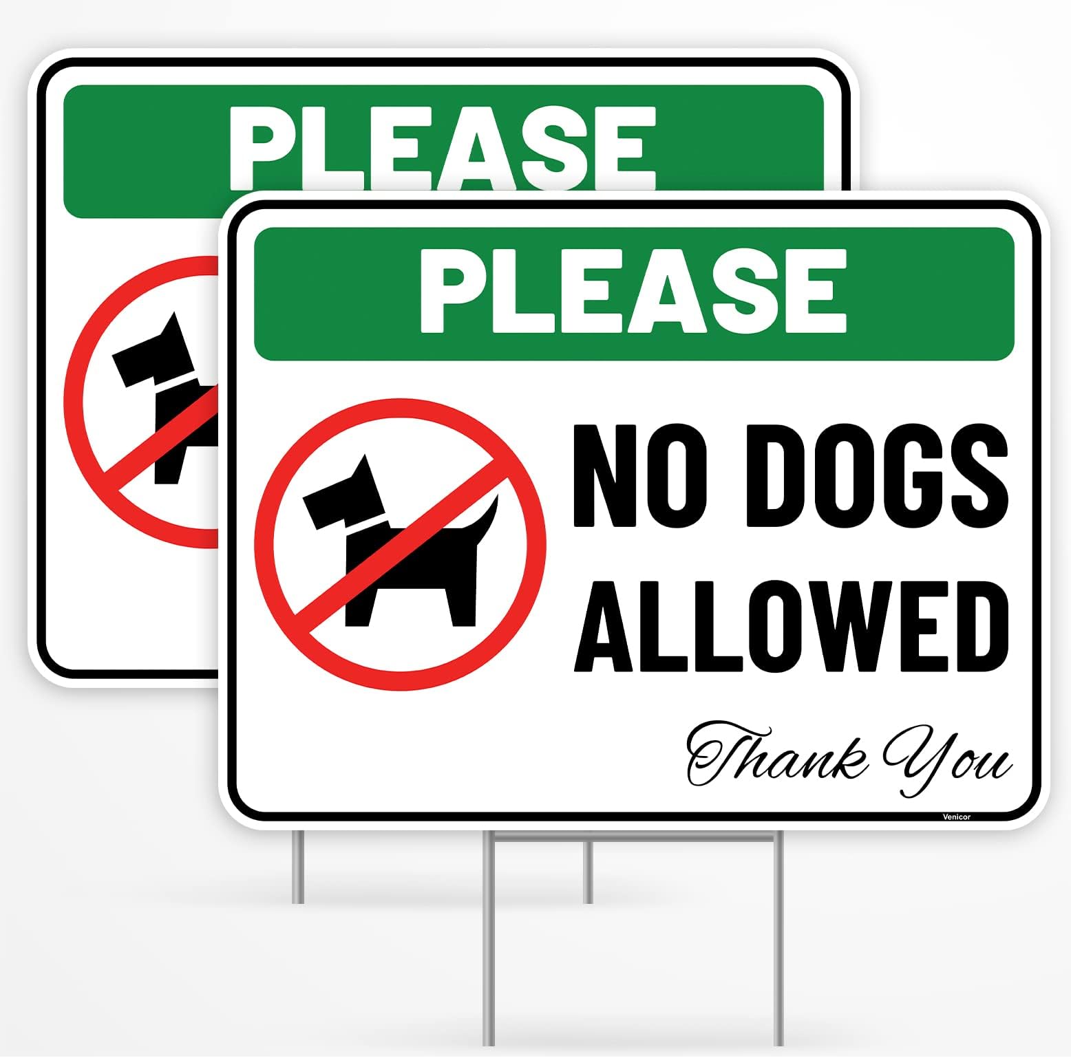 Amazon.com: 2PC No Dogs Allowed Sign with Stake, 17 Inches by 13 Inches ...