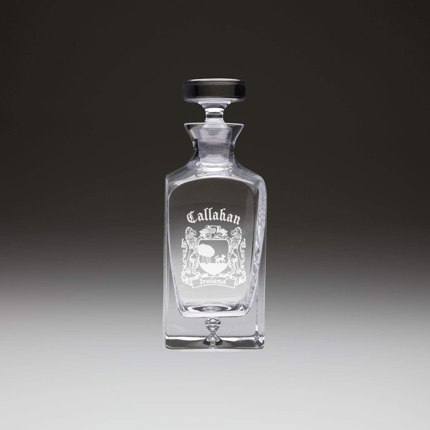 Amazon.com: Callahan Irish Coat of Arms Premium Square Whiskey Decanter ...
