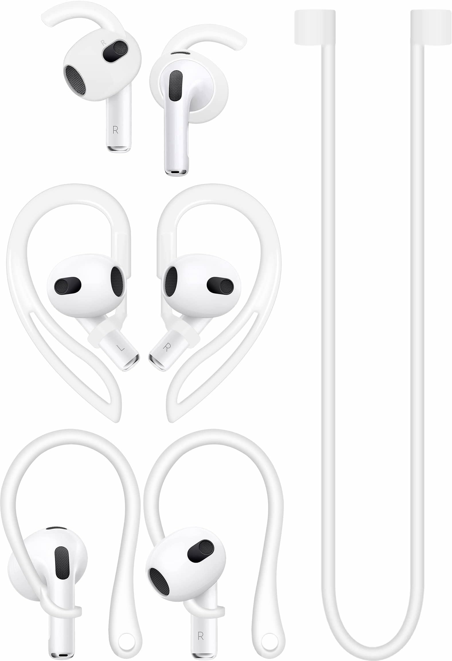 Anti-Slip Hooks Compatible with AirPods 3, Ergonomic Silicone Wings ...