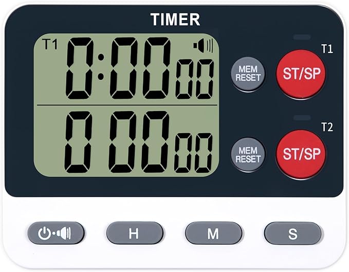 Amazon.com: TPNEG Dual Kitchen Timer Digital - Large Display, Easy to ...